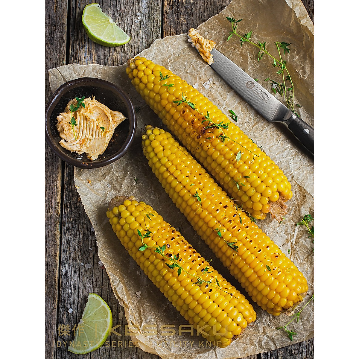 KESSAKU Utility Knife - 5 inch - Dynasty Series - Razor Sharp Kitchen Knife - Forged ThyssenKrupp German High Carbon Stainless Steel - G10 Garolite Handle with Blade Guard