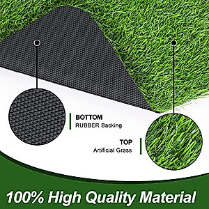 LINLA Artificial Grass Door Mat，42x35 Inches Outdoor Rug Synthetic Fake Dog Grass Mat Turf Waterproof Durable Doormat for Indoor Entryway, Outside Patio, Lawn, Garden