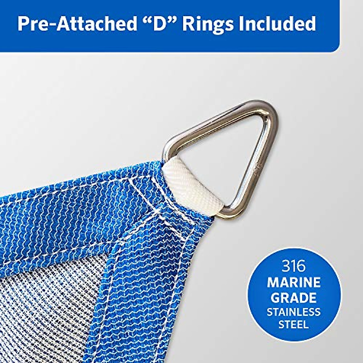 Coolaroo 95% UV Block Dualshade Outdoor Sun Shade Sail with Hardware Kit, 12' Square, Santorini