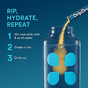 DripDrop Hydration - Orange - Electrolyte Drink Mix Single Serve Hydration Powder Packets | Non-GMO, Gluten Free, Vegan | 32 Sticks