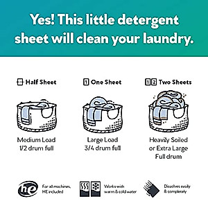 Earth Breeze Laundry Detergent Sheets - Fresh Scent - No Plastic Jug (60 Loads) 30 Sheets, Liquidless Technology…