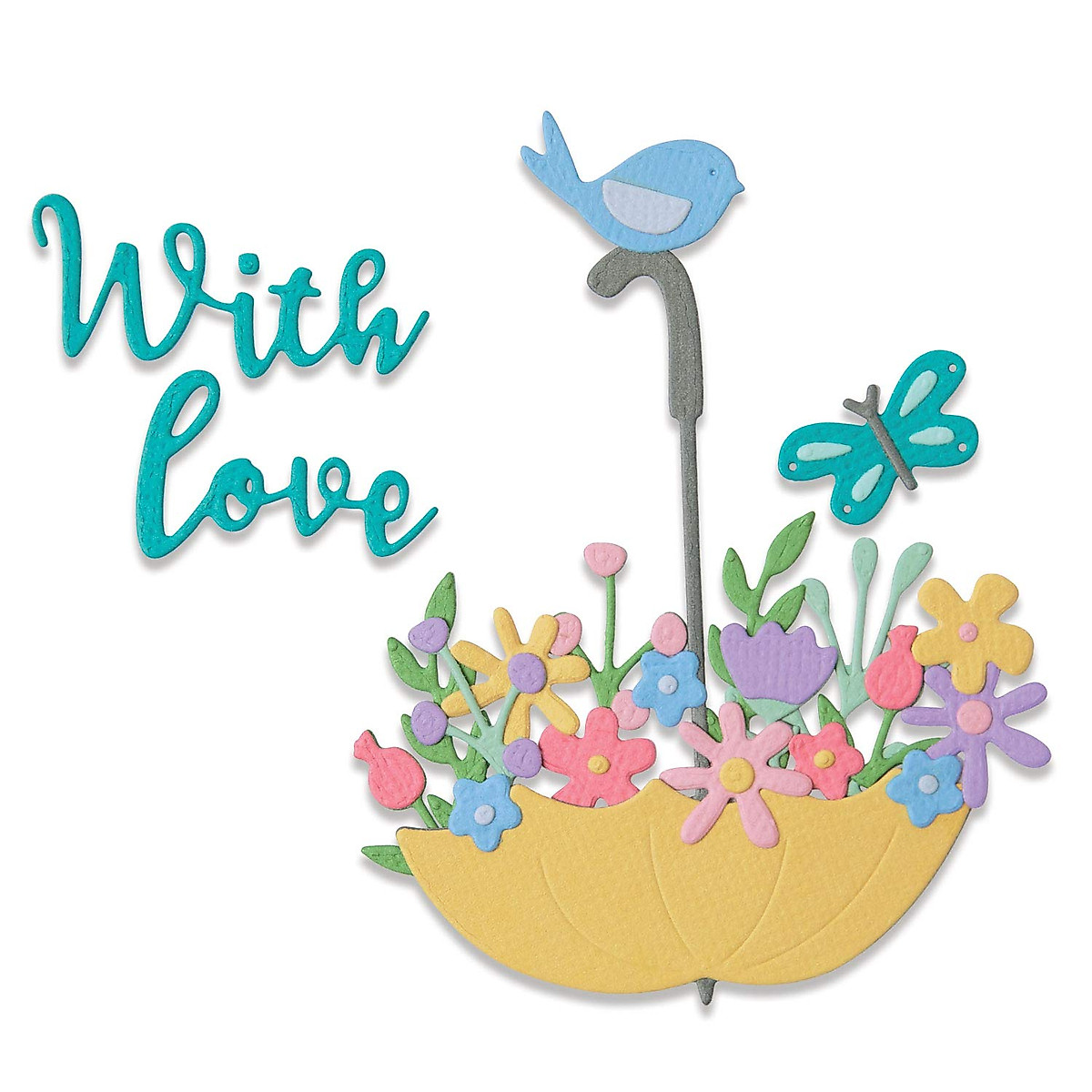 Sizzix Thinlits Die Set 11PK Flowers in Umbrella by Olivia Rose, 665180, Multicolor