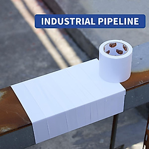 TAPEBEAR Corrosion Protection Pipe Tape, Pipe Wrap Tape for Drain Pipe, Metal Electrical Outdoor Underground Pipe, Waterproof PVC White Tape, Duct Anti-Corrosion and Protection, 2Inch x 33Yard