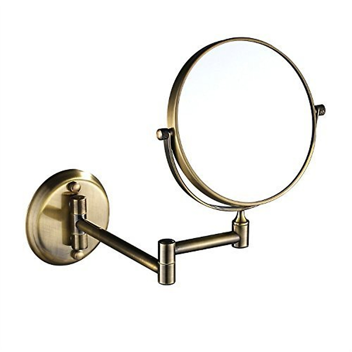 GURUN 8" Wall Mounted Makeup Mirror with 10X Magnification,Two-Sided Swivel Bathroom Mirror,Antique Satin Brass Finish M1306K(8in,10x)