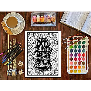 Libro de colorear - Versículos de la Biblia para niñas (Spanish Edition)