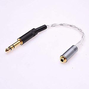 GAGACOCC 1/4 6.35mm Male to 4.4mm Female Balanced Cable Crystal Clear Silver Plated Shield Audio Cable for Sony NW-WM1Z 1A MDR-Z1R TA-ZH1ES PHA-2 Audio Adapter