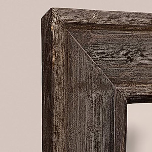 HOMECOOKIN Full Length Mirror 30"x70" Large Rustic Wood Frame Full Floor Mirror Bathroom Mirror Dressing Mirror Hanging or Leaning Against Wall (No Standing, Dark Grey)