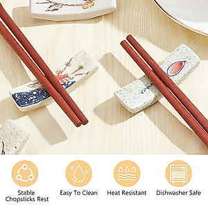 beinkmake 8Pcs Japanese Chopstick Rest Ceramic Chopstick Holder for Dinner Spoons Forks Paint Brushes Table Decoration