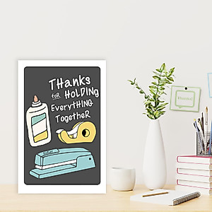 Missonemi Funny Appreciation Card for Him Her, Sweet Thank You Card for Women Men, Holding Everything Together, Friendship, Co Worker, Teacher