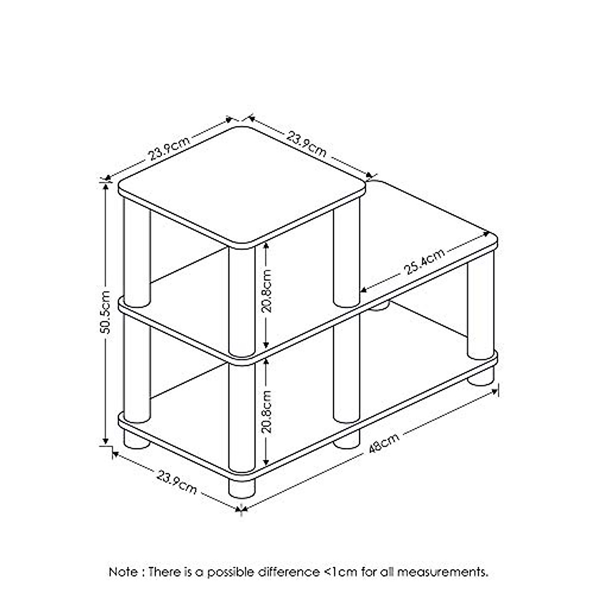 Furinno Turn-N-Tube Accent Decorative Shelf, Columbia Walnut/Black