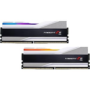 G.SKILL Trident Z5 RGB Series (Intel XMP 3.0) DDR5 RAM 32GB (2x16GB) 5600MT/s CL40-40-40-89 1.20V Desktop Computer Memory UDIMM - Metallic Silver (F5-5600J4040C16GA2-TZ5RS)