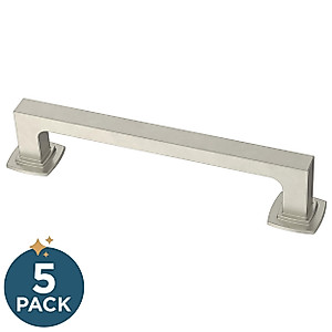 Franklin Brass Parow (1-Pack) Cabinet Handles 5-1/16" Hole to Hole Satin Nickel Kitchen Cabinet Pulls Drawer Handles Cabinet Hardware Dresser Drawer Pulls P41771K-SN-C