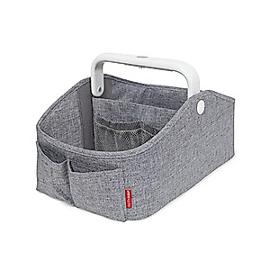 Skip Hop Diaper Caddy Organizer with Touch Sensor Night Light, Nursery Style, Heather Grey