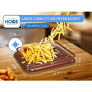 Home Warehouse Premium Carbon Steel Air Fryer Basket for Oven | Superior Craftsmanship | Sleek Design | Robust, Rust-Proof and Dishwasher-Safe