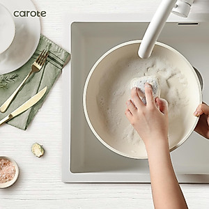 CAROTE 21pcs Detachable Handle Pots and Pan Set, Nonstick Induction Cookware, Removable Handle, RV Oven Safe Cookware