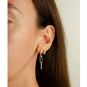 LAVLA Pearl Huggie Earrings | 14k Gold Plated or Silver Small Tiny Pearl Hoop Earrings For Women (Gold Pearl)