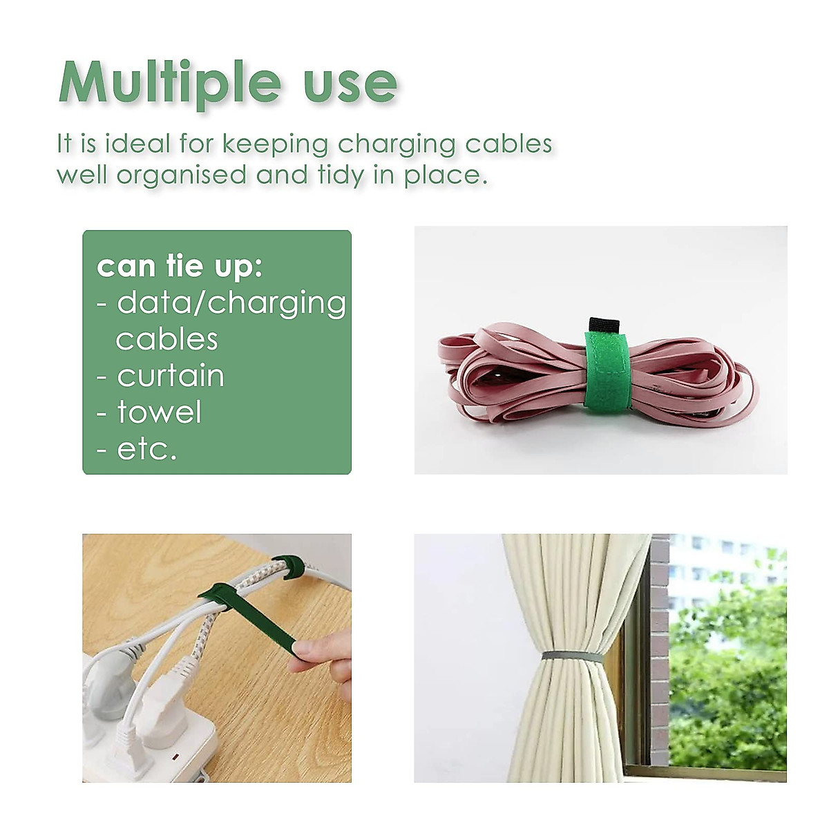 plantactic Garden Tie Green Tape, Plant Supports, Gentle On Plants (16.4ft × 0.6 inch, 1 roll, Green)