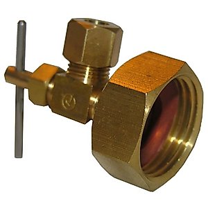 LASCO 17-8385 3/4 Female Garden Hose Thread by 1/4-Inch Compression Needle Valve Brass Adapter