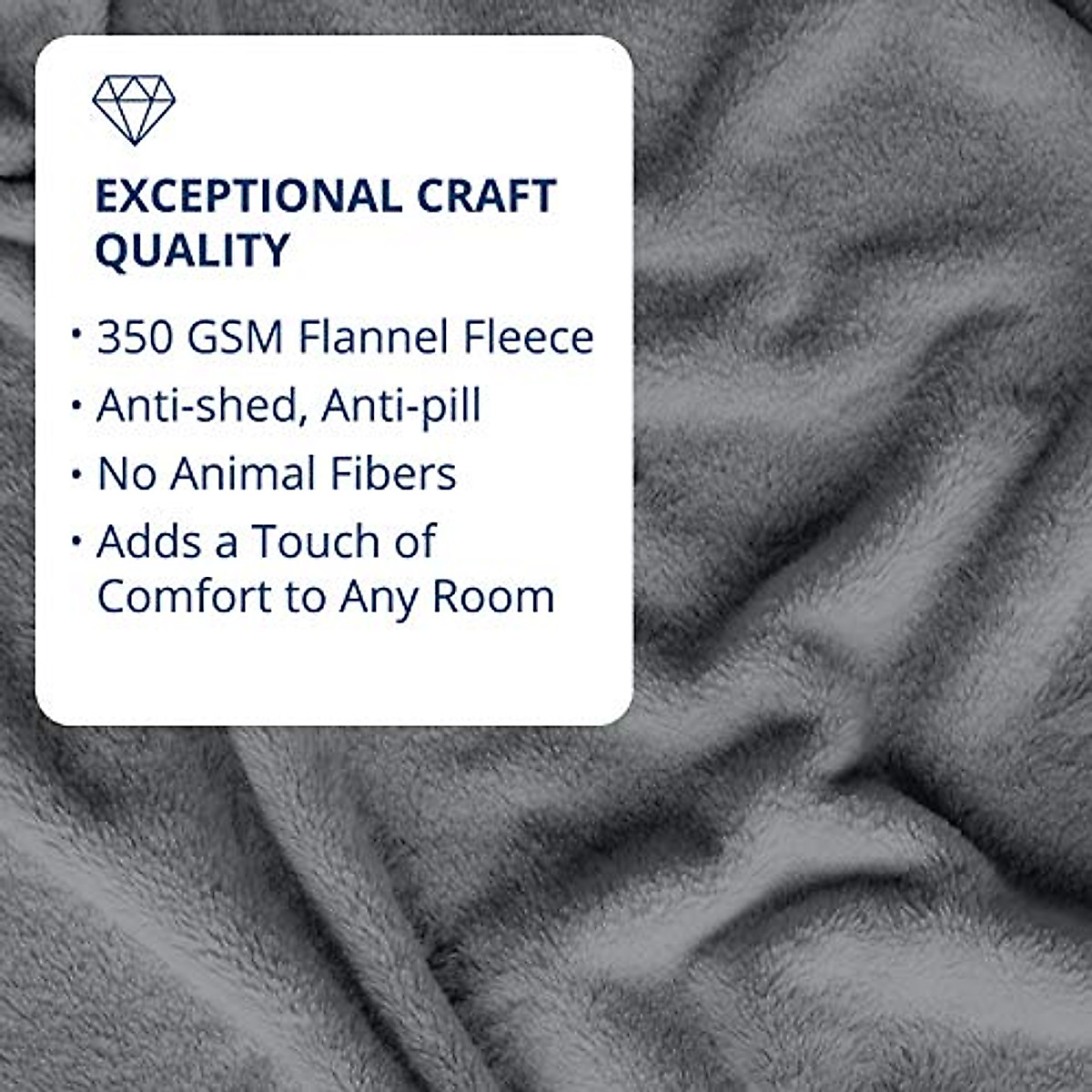 ViscoSoft Winter Fleece Blanket Twin Size / Twin XL - Extra Long Soft & Plush Comforter, Lightweight Design - Light Gray Throw Blanket for Sofa, Bed, Couch, All Seasons, Pets