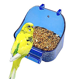 Large Capacity Bird Cage Feeder Parret Hanging Seed Feeder Box Bird Dishes Cage Bowl for Cage