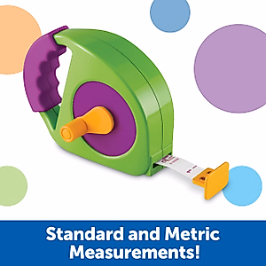 Learning Resources Simple Tape Measure, Ages 3+, Retractable Toy Tape Measure, Measures 4 Feet, Construction Toy for Kids,Back to School