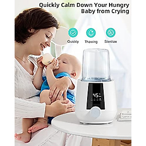 Tizwis Baby Bottle Warmer for Breastmilk or Formula, Fast Baby Milk Warmer with Timer, Smart Temperature Control, Multifunctional Bottle Warmers with Defrost, Thaw, Keep, Heat Baby Food Jars Function
