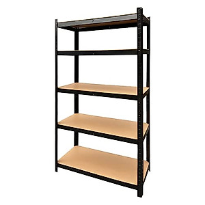 Garage Storage Shelves Heavy Duty Garage Shelving, Adjustable Metal Shelves for Storage, 5-Tier Metal Heavy Duty Shelving ,Multipurpose Storage Shelving Rack, 78" Hx40 Wx20 D (Black)