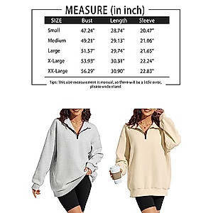 ATHMILE Womens Oversized Half Zip Pullover Long Sleeve Sweatshirt Quarter Zip Hoodie Sweater Teen Girls Fall Y2K Clothes Grey