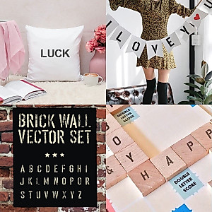 ELENTGE Letter Stencils 12 Pcs Stencils for Crafts 4x7 inch Alphabet Stencils Craft Stencils Lettering Stencils Numbers Stencils Stencils for Painting on Paper/Wood/Canvas/Plastic