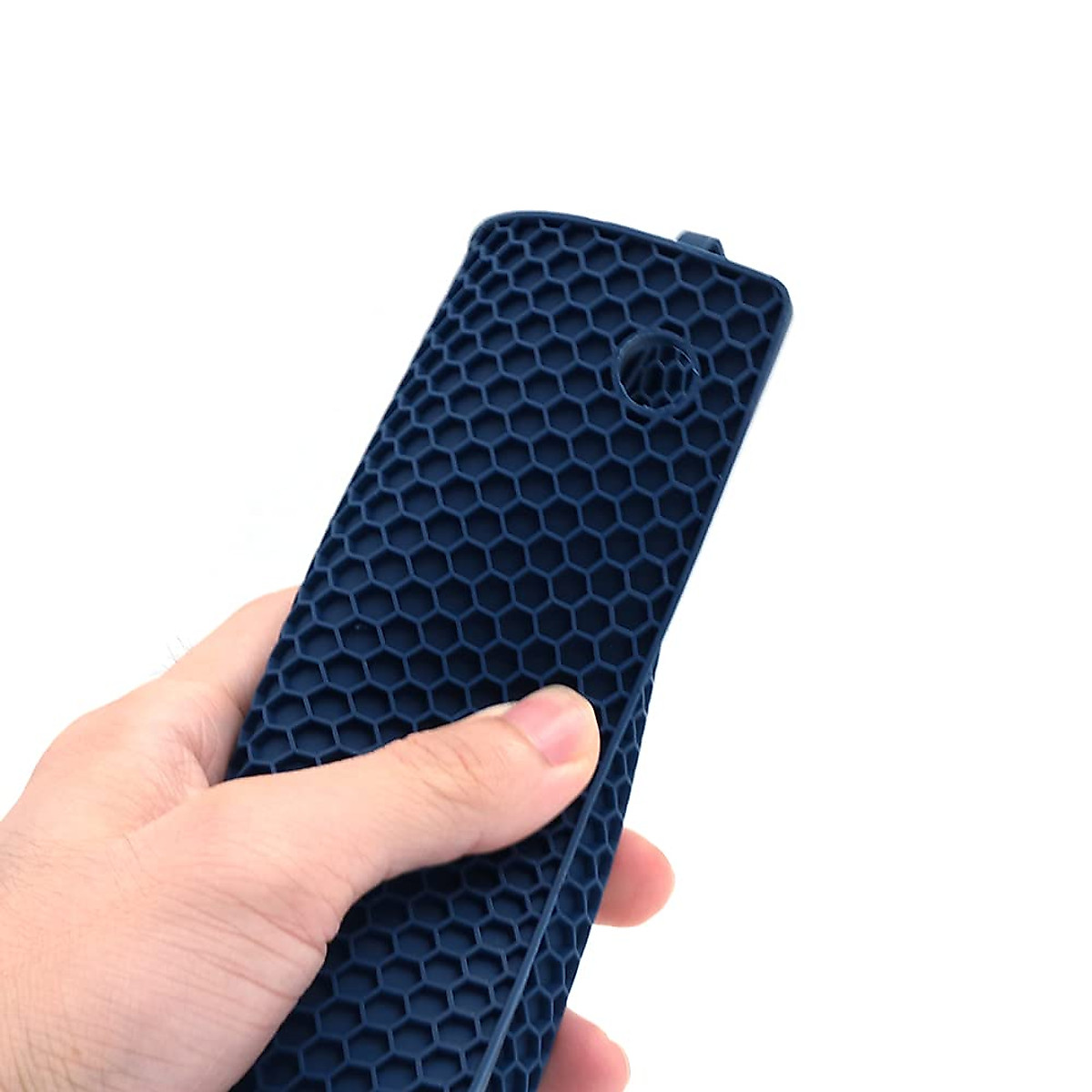 Alnicov Set of 4 Silicone Pot Holders Multi-Purpose Hot Pads,Non Slip Flexible Durable Heat Resistant for Table Kitchen Navy Blue