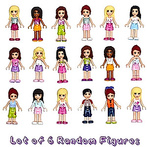 LEGO Friends Girl Female Male Minifigures - Lot of 6 Random Figures (No Duplicates)