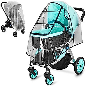Stroller Rain Cover and Baby Stroller Mosquito Net(2-Piece Set),Baby Travel Weather Shield, Universal, Protect from Wind, Rain, Snow, Cold