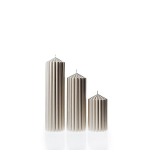 LAWA Ribbed Peak Pillar Candle - Large Beautiful Handmade Pillar Scented Soy Wax Candle Elegant Bubble Aesthetic Candle Housewarming Gift Home Room Shelf Decor Idea White (Small)