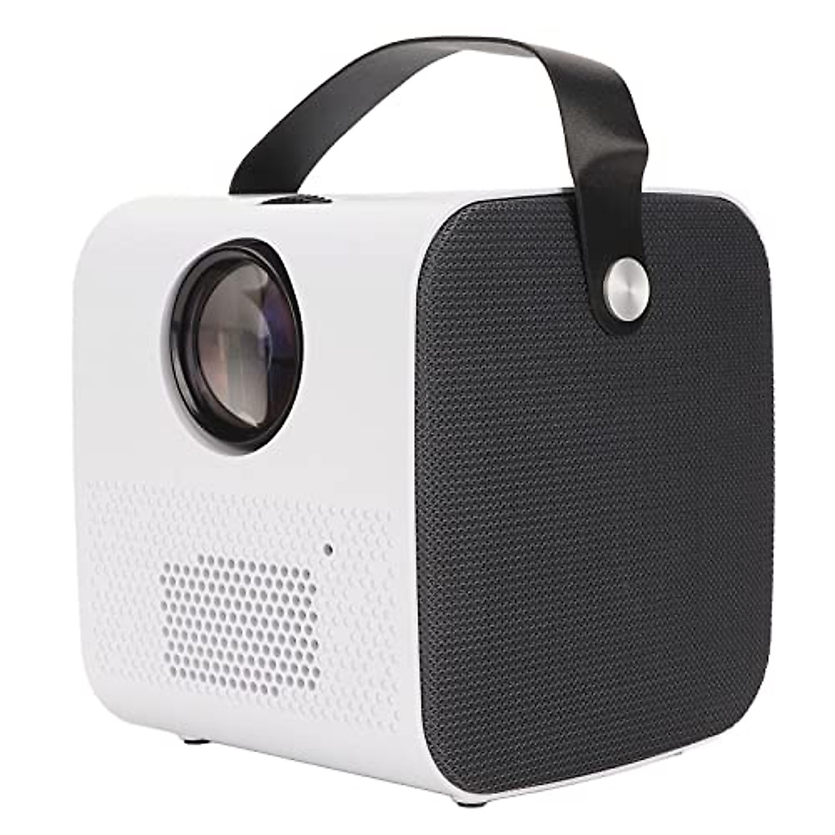 Projector, 150LM Built in Speaker Noise Cancellation Movie Projector 30‑120 Inch Portable with Remote Control for Home for Windows 10 (US Plug)