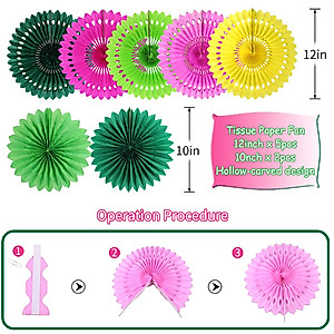 zilue Hawaiian Party Decorations, Tropical Birthday Party Supplies Flamingo and Palm Leaves Banner Tissue Paper Fan Pineapple Honeycomb Ball for Summer Luau Bachelorette Party