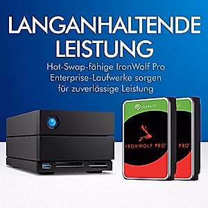 LaCie 2big Dock RAID 16TB External HDD - Thunderbolt and USB4 Compatibility, Data Recovery (STLG16000400)