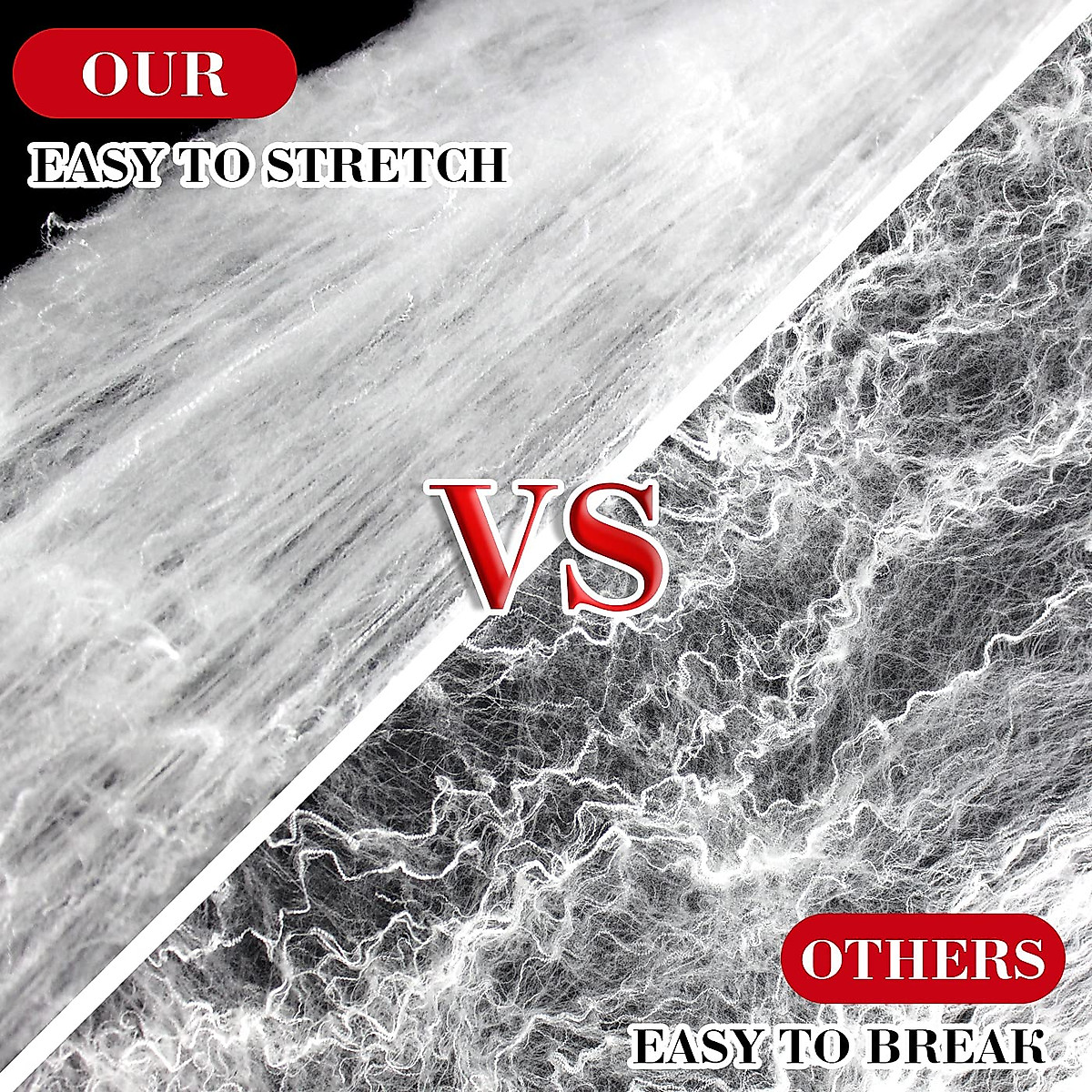 Hidreamz 1600 sqft Halloween Spider Web Decorations Halloween Spider Webbing with 60 Fake Spiders for Indoor and Outdoor Party Supplies