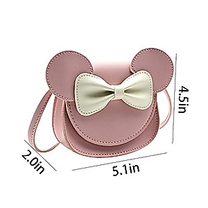 Bolley Joss Crossbody Purse Bowknot Shoulder Bag Handbag Little Girl's Cute Purse with Cartoon Mouse Ears