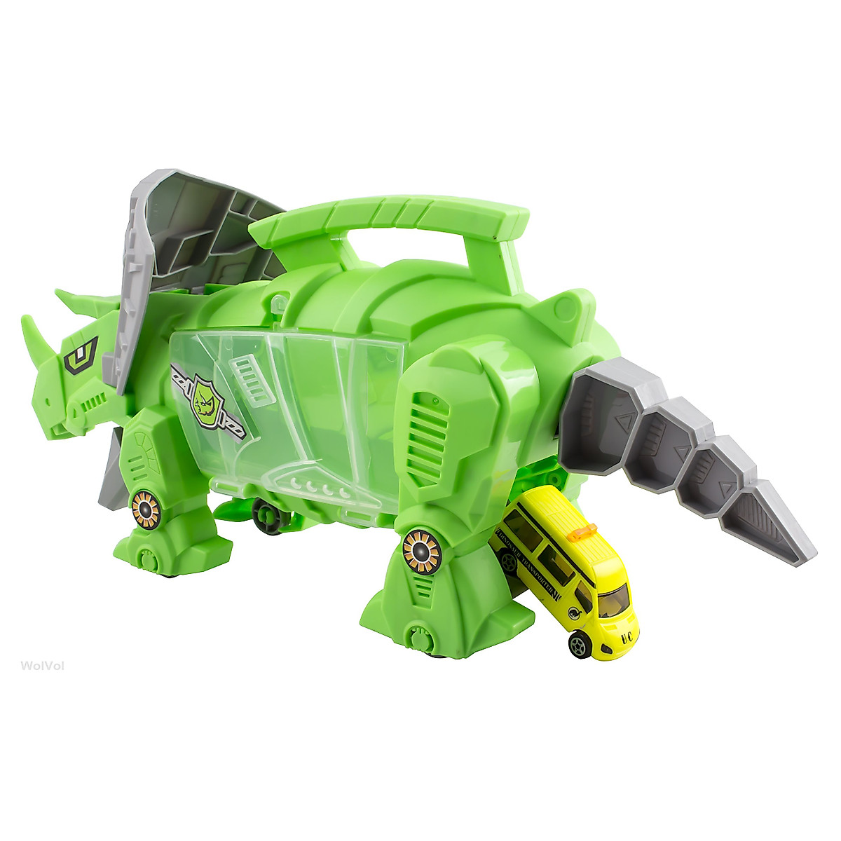 WolVolk Perfect Dinosaur Storage Carrier for Your Dinosaurs and Cars (Includes Mini Dinosaurs and car Toys)
