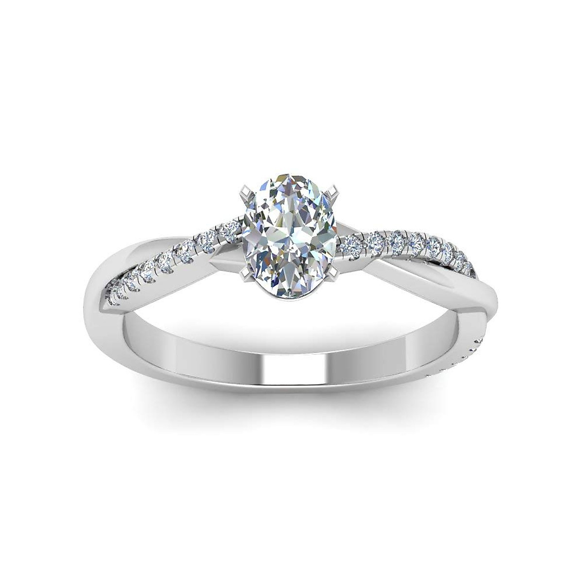 SISGEM Oval Cut Infinity Twist Engagement Rings Set for Women,1.84/2.84 CTW Moissanite Rings Sterling Silver Wedding Engagement Anniversary Bands Set Free Engraved (silver-white)