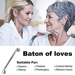 2 Pack 16 Inch Shower Grab Bars, LONVICHTT Stainless Steel Shower Handle, Bathroom Safety Bars, Elderly, Pregnant, Handicap Senior Assist Bath Handle