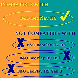 TaiZiChangQin H 6 Upgrade Ear Pads Memory Foam Cushions Replacement Compatible with B&O BeoPlay H6 Headphone (Protein Leather Earpads)