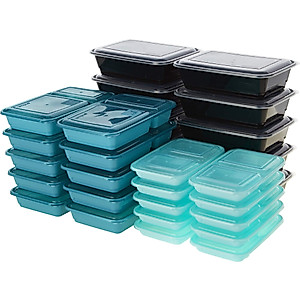 GoodCook BPA-Free Plastic Reusable Meal and Snack Prep Containers, Multiple Sizes (30 Sets), Assorted