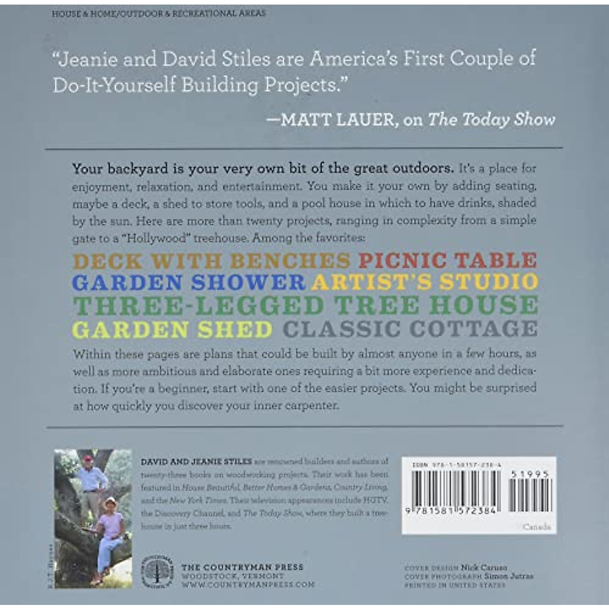 Backyard Building: Treehouses, Sheds, Arbors, Gates, and Other Garden Projects (Countryman Know How)