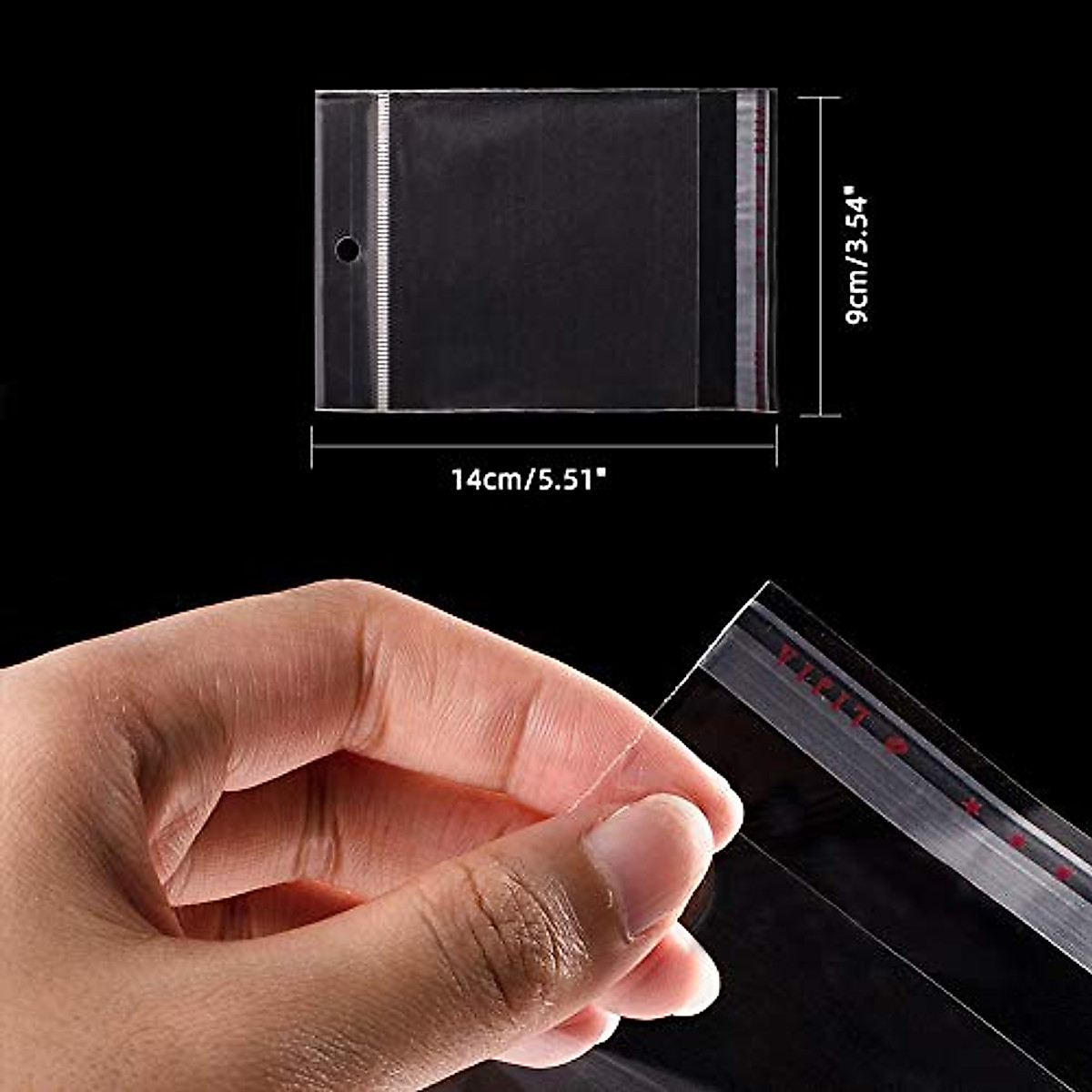 PH PandaHall 400 pcs 3.5 x 3.3 Inch Clear Plastic Bags, Resealable Adhesive Cello/Cellophane Treat Bags Self Sealing OPP Bags for Bakery Soap Cookies Gifts, 1.3 Mil