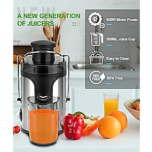 Juicer Machine 600W Juicer with 3 Inch Wide Mouth 2 Speed Setting, Centrifugal Juicer for Fruit, Vegetables Juice Extractor Easy to Clean