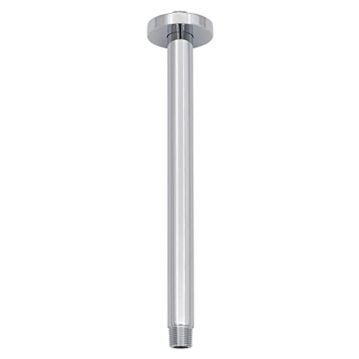 Aquaiaw Shower Arm and Wall Supply Elbow Bundle, 12 inch Ceiling Mount Shower Arm with Anti-Scratch Flange, Wall Union with Handheld Shower Head Holder, Both Solid Brass, Both Polished Chrome