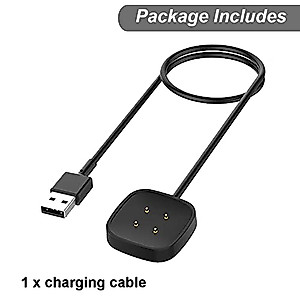 Emilydeals Charger for Fitbit Versa 3/Versa 4/Sense/Sense 2, Replacement Charging Cable Cord for Fitbit Sense/Sense 2/Versa 3/Versa 4 Smart Watch [1m/3.3ft]