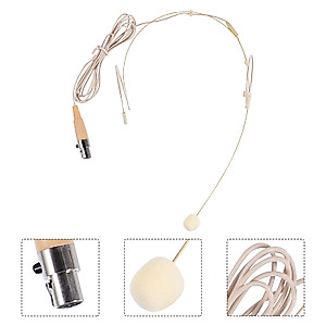 FAVOMOTO 2PCS Microphone Headset Mic, USB Headphones Microphone Discreet Headworn Earset Flexible Wired Microphone over Ear Hanging Mic Computer Speakers for Lectures Performance Theater Podcasts