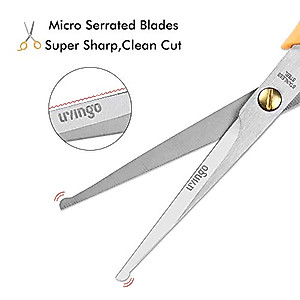 LIVINGO Professional Pet Grooming Scissors for Cats & Dogs, Titanium Coated Safe Rounded Tip and Micro Serrated Trimming Shears for Animal Face, Nose, Ear and Paw Hair, 2 Pack 6.5 inch